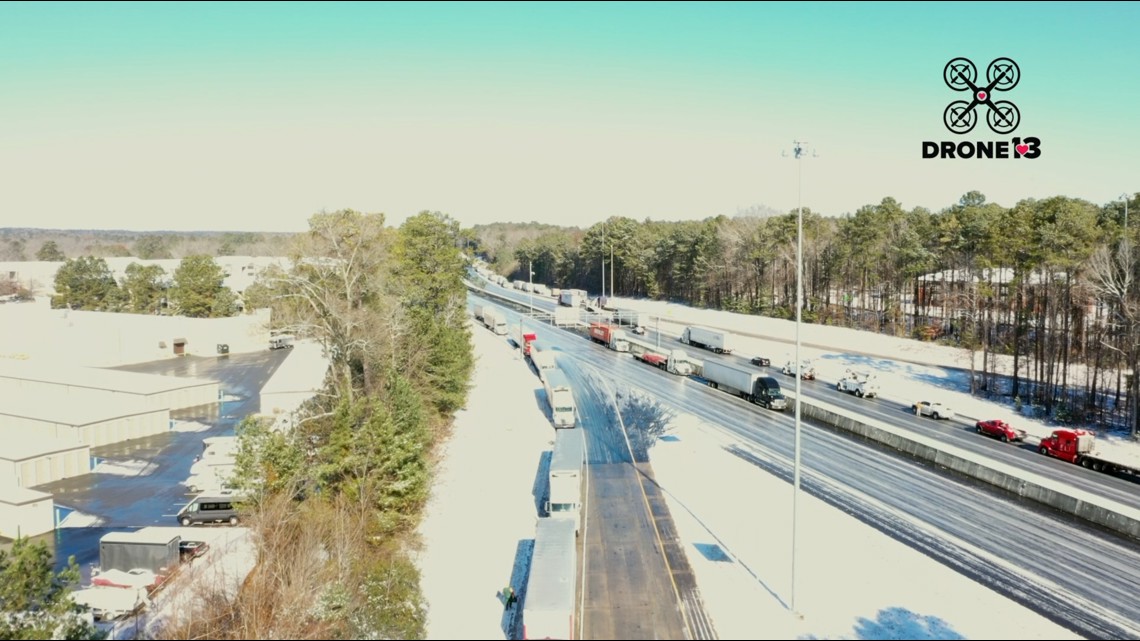 WATCH: Drone13 captures conditions on I-475 after winter storm | 13wmaz.com