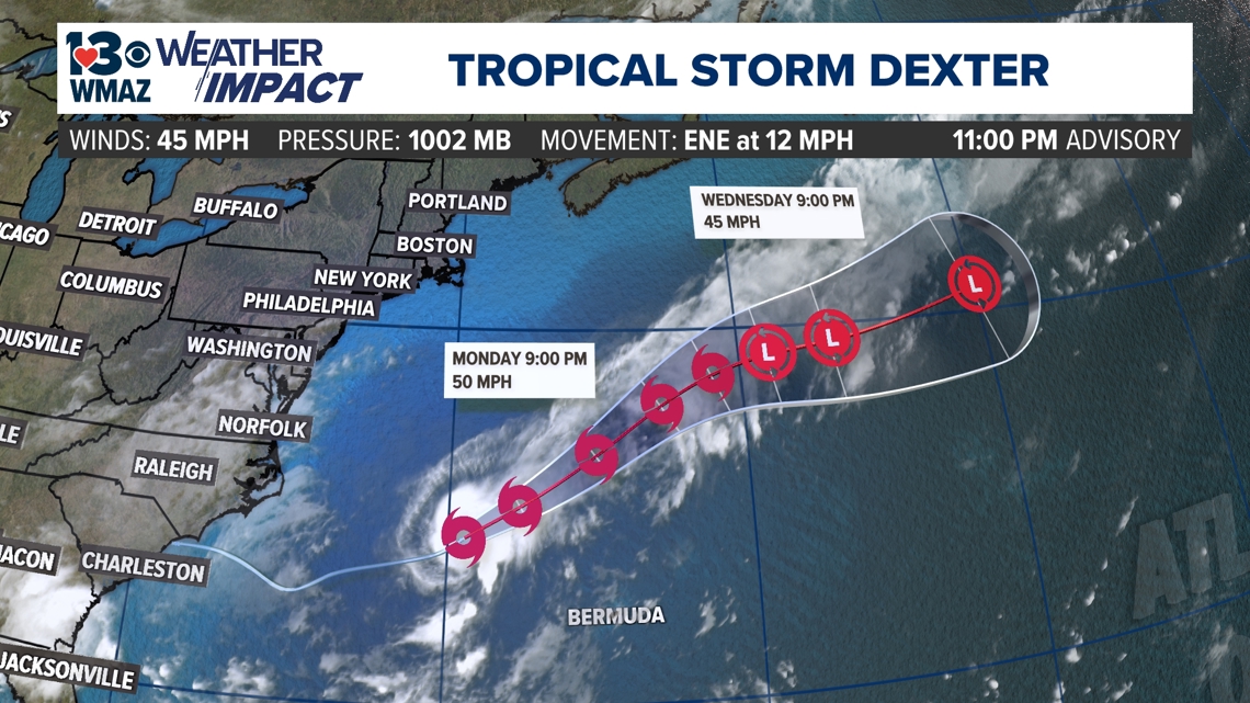 Tropics Update: Tropical Storm Dexter has formed in the Atlantic ...