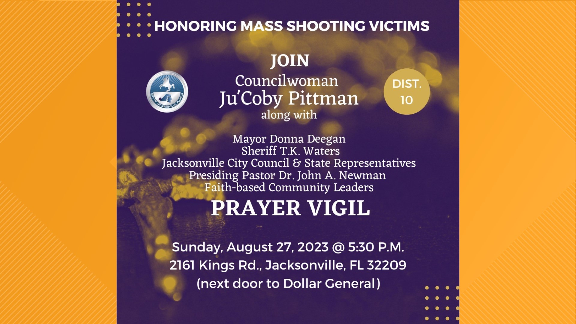 Prayer vigil for mass shooting at Dollar General in Jacksonville ...