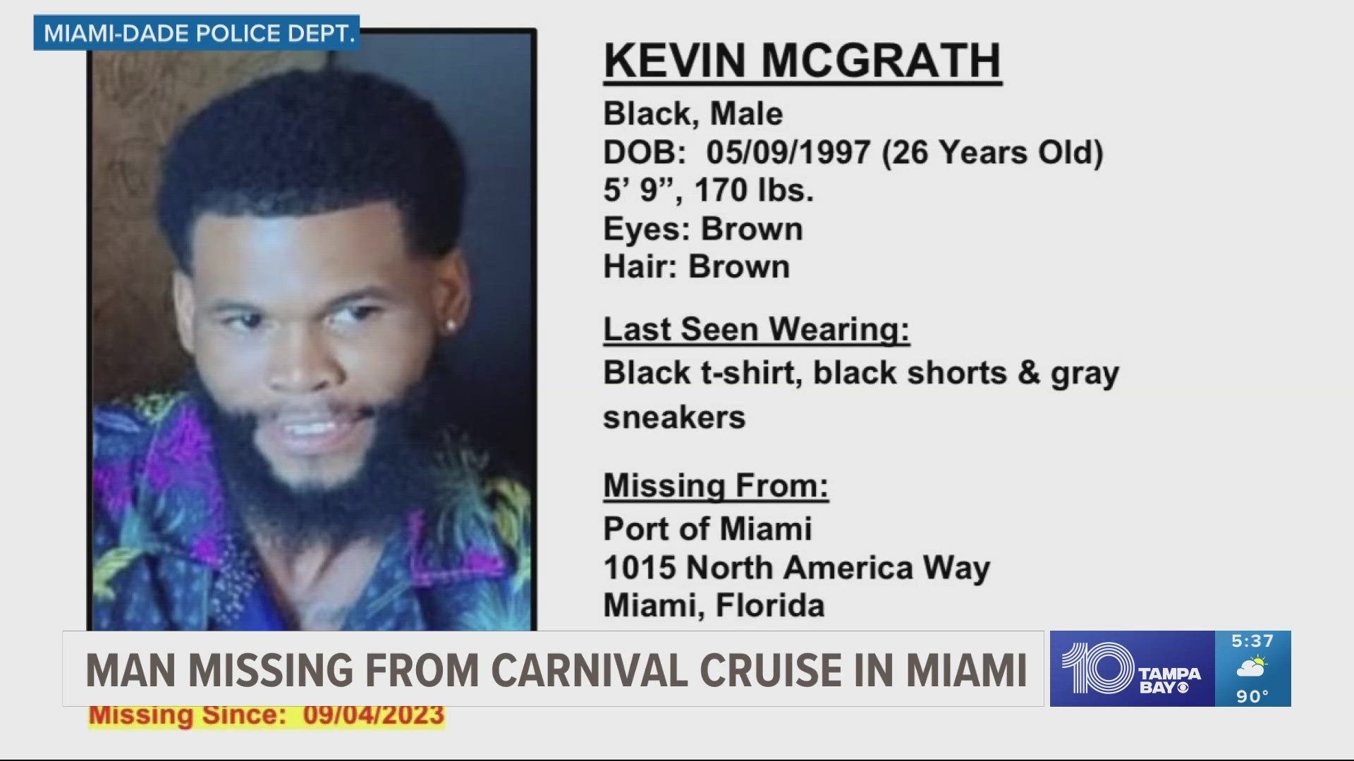 Coast Guard suspends search for Carnival passenger Kevin McGrath | 13wmaz.com