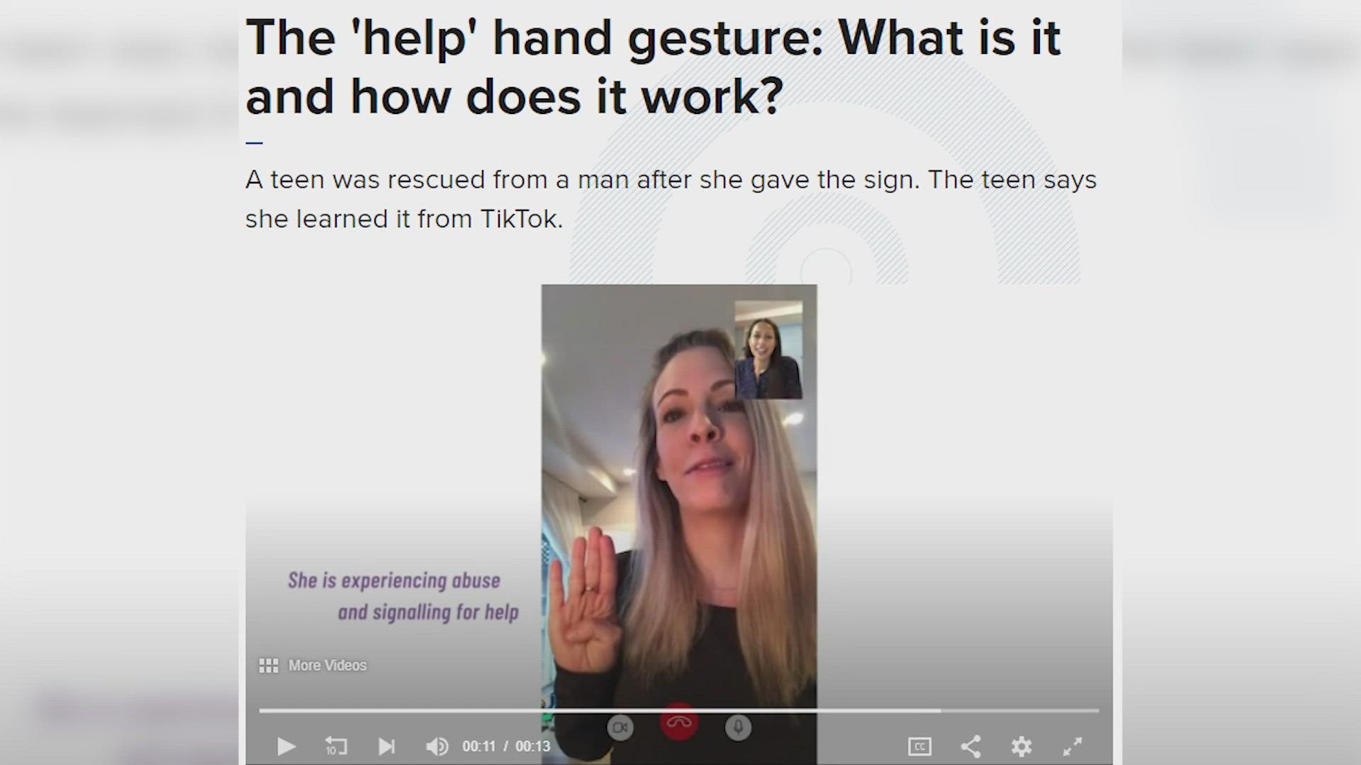 Signal for help in cases of domestic violence or other danger | 13wmaz.com