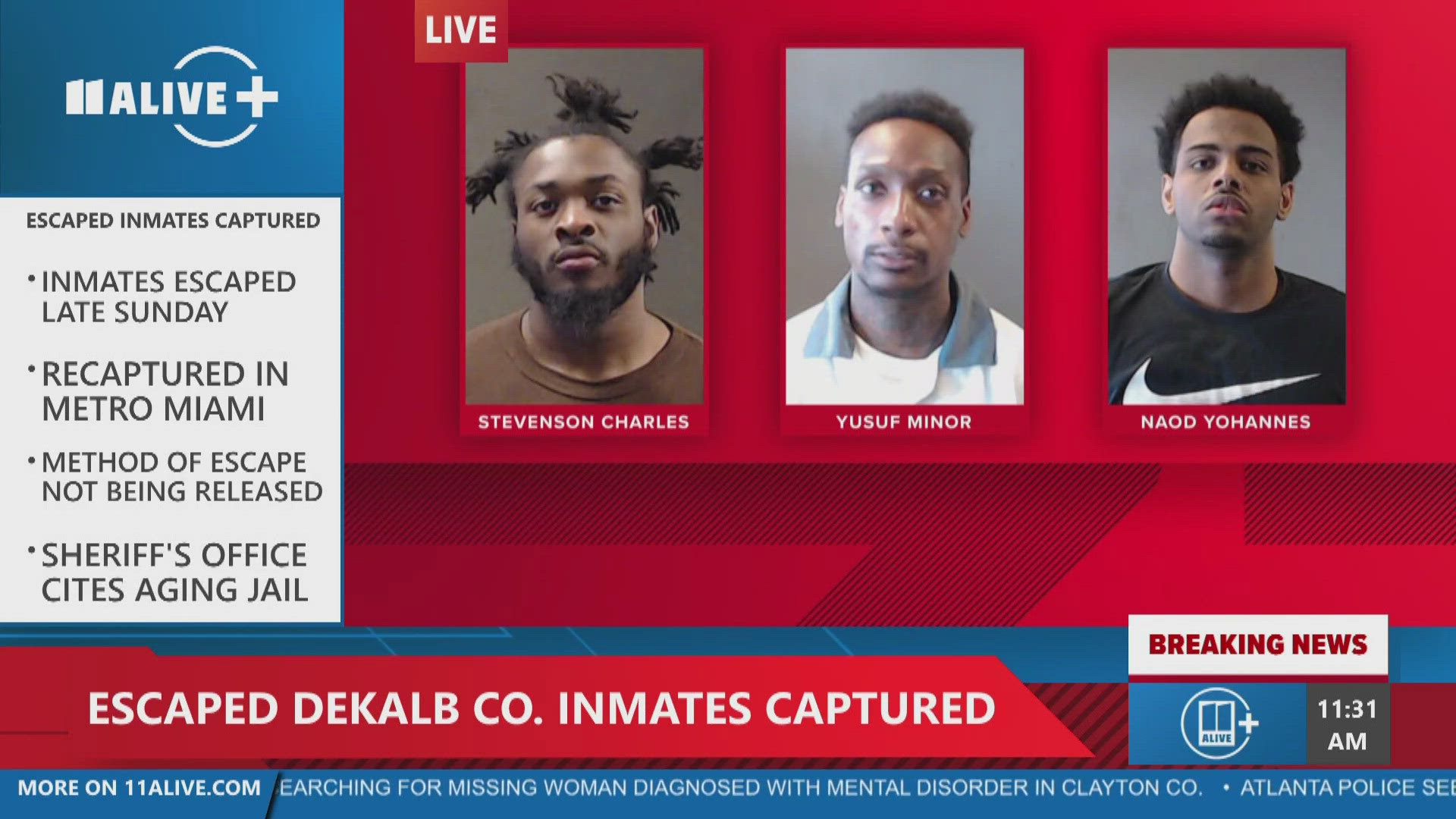 Inmates who escaped DeKalb County Jail were arrested in Miami | 13wmaz.com