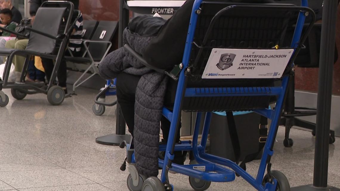 Woman upset after she says wheelchair assistance failed her at Atlanta ...