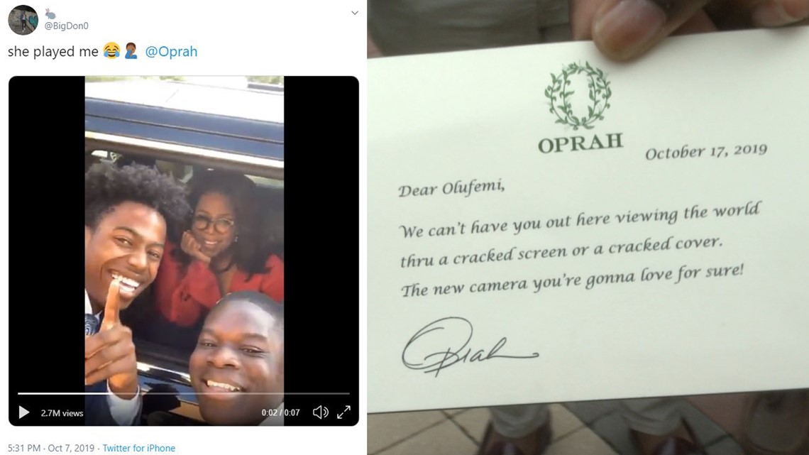 Oprah gives Morehouse student new phone after viral video | 13wmaz.com