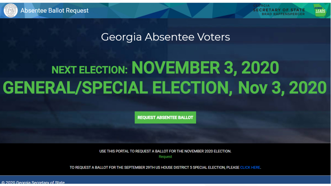 Online request for absentee ballot in Georgia | 13wmaz.com