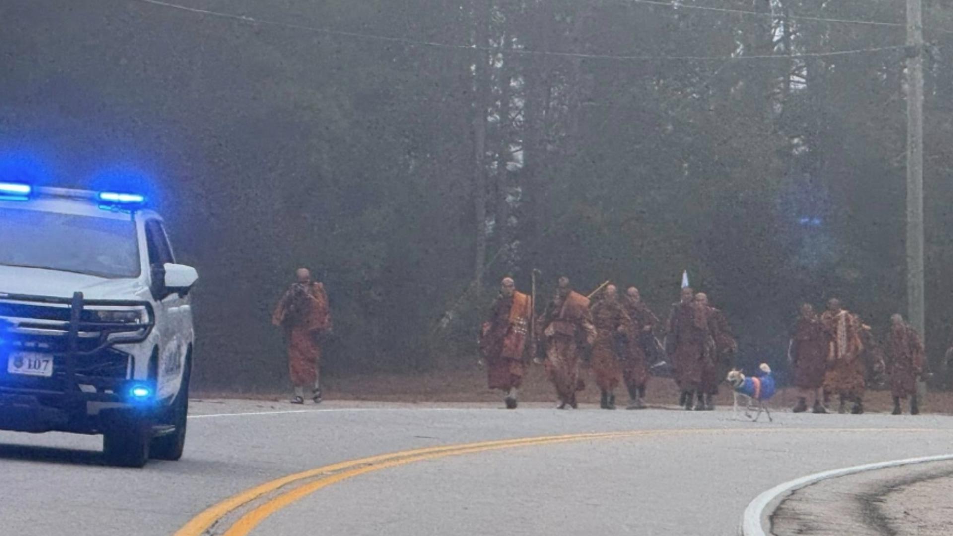 Buddhist monks on Walk for Peace come through west Georgia | 13wmaz.com